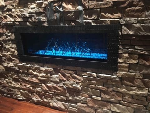 Blue Electric Fireplace - Premier Specialty Service